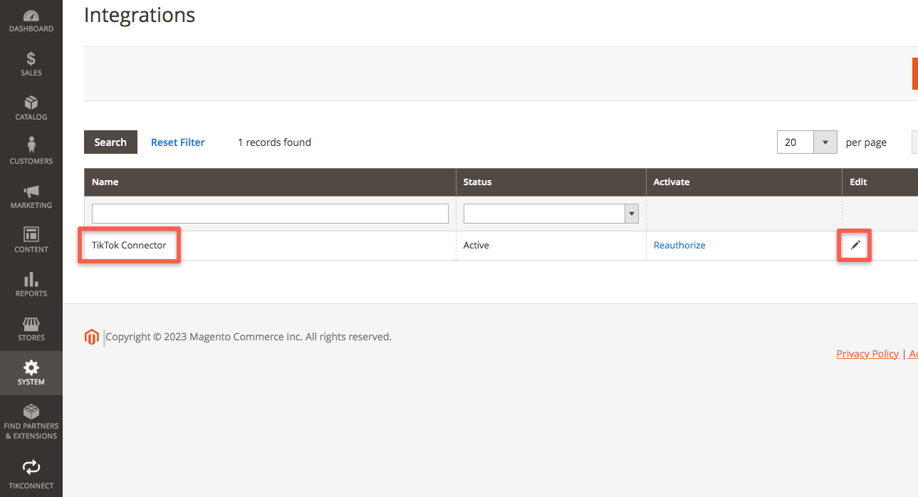 TikConnect Magento Connector User Guide – TikConnect